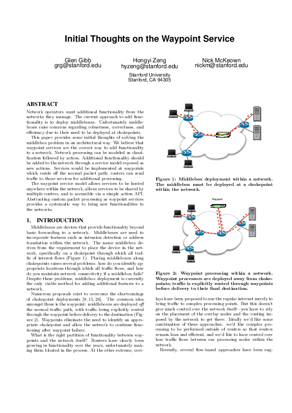 (PDF) Initial thoughts on the waypoint service