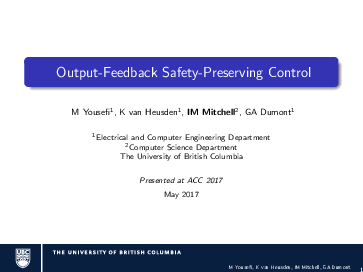 (PDF) Output-feedback safety-preserving control