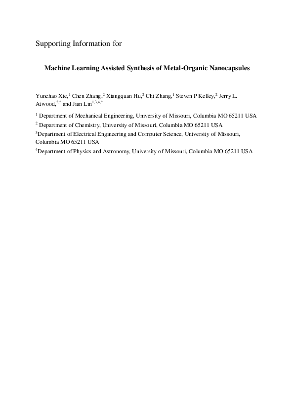 (PDF) Machine Learning Assisted Synthesis of Metal-Organic Nanocapsules ...
