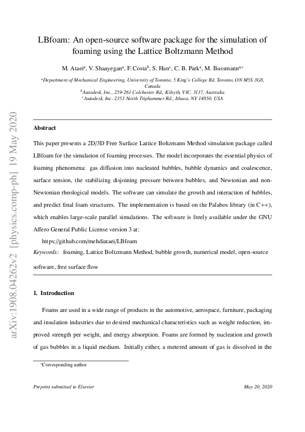 (PDF) LBfoam: An open-source software package for the simulation of ...