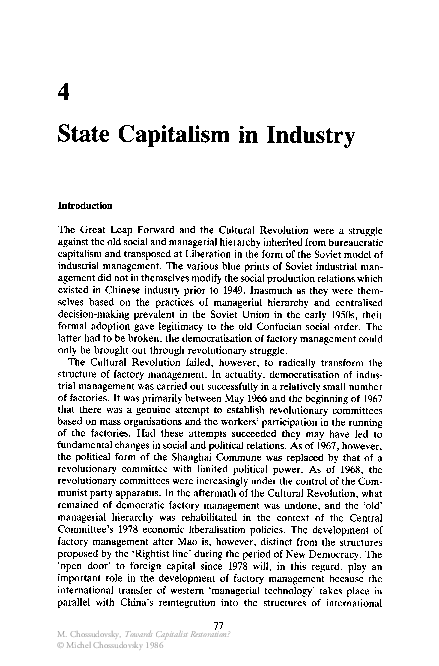 (PDF) State Capitalism in Industry