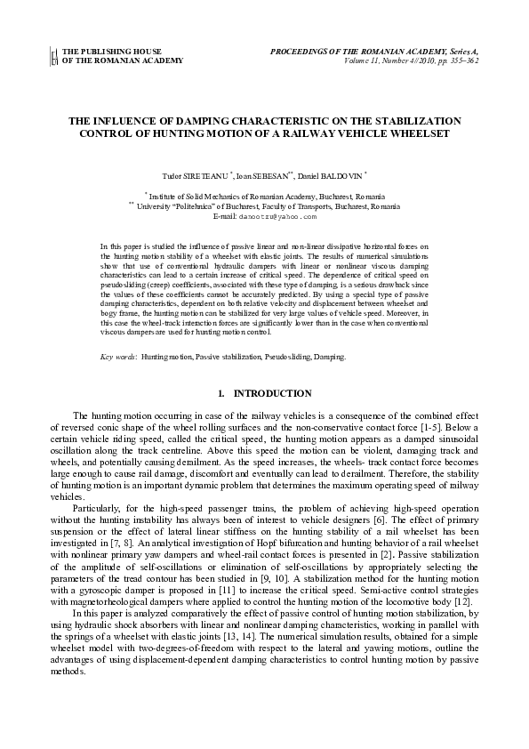 (PDF) The Influence of Damping Characteristic on the Stabilization ...