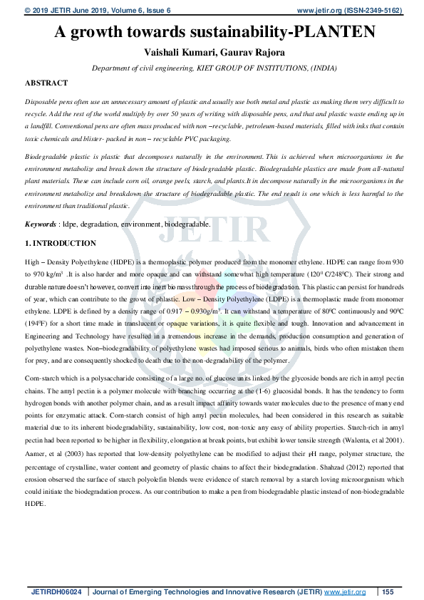 (PDF) A growth towards sustainability-PLANTEN