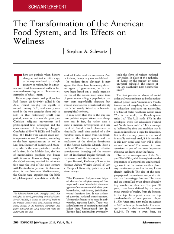 (PDF) The Transformation of the American Food System, and Its Effects ...