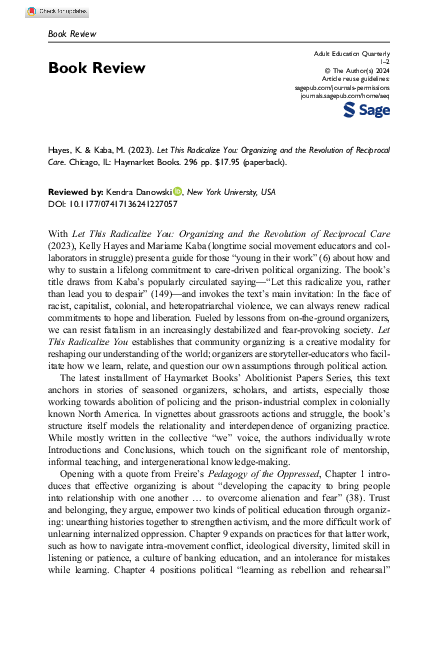 (PDF) Book Review: Let This Radicalize You: Organizing and the ...