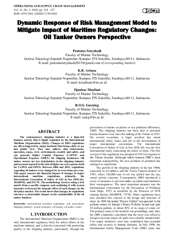 (PDF) Dynamic Response of Risk Management Model to Mitigate Impact of ...