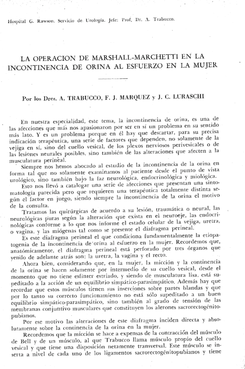 (PDF) Operación de Marshall - Marchetti en la incontinencia de orina