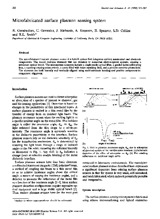 (PDF) Microfabricated surface plasmon sensing system