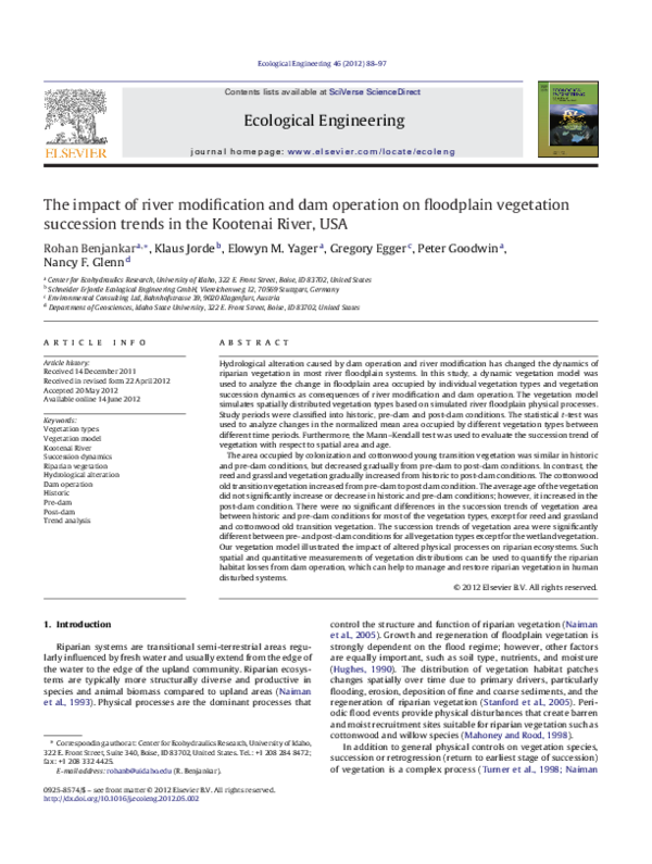 (PDF) The impact of river modification and dam operation on floodplain ...