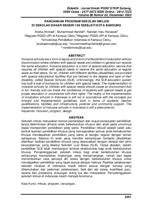 (PDF) Rancangan Program Sekolah Inklusi DI Sekolah Dasar Negeri 159 ...