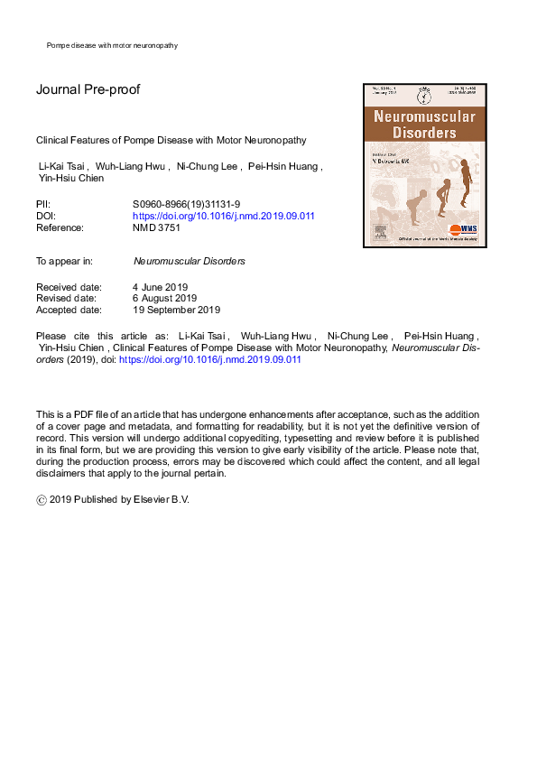(PDF) Clinical features of Pompe disease with motor neuronopathy