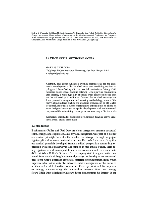 (PDF) Lattice Shell Methodologies