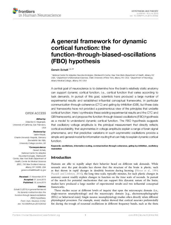 (PDF) A general framework for dynamic cortical function: the function-through-biased ...