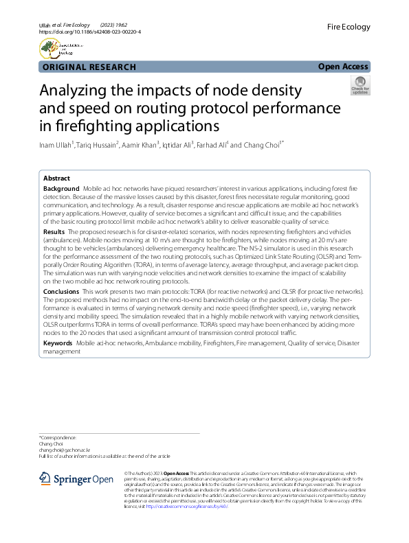 Pdf Analyzing The Impacts Of Node Density And Speed On Routing Protocol Performance In