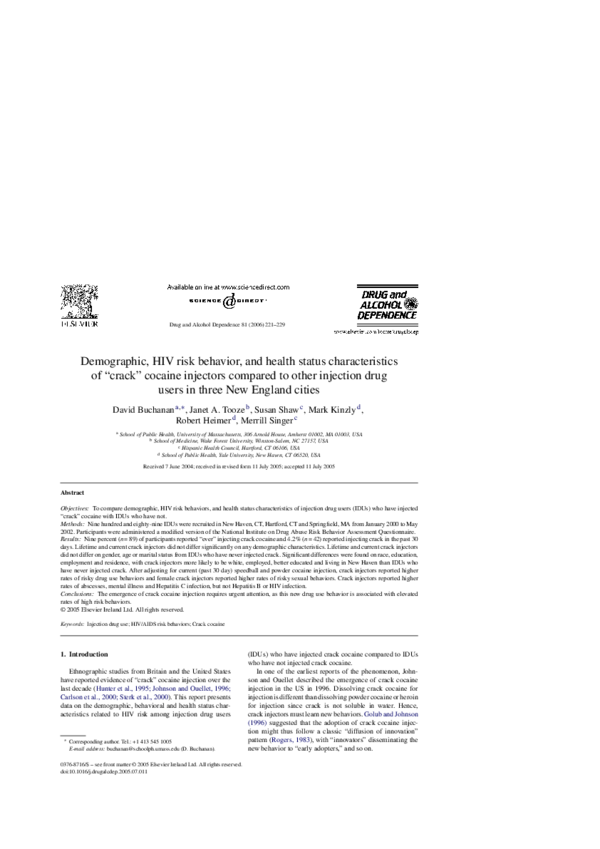 (PDF) Demographic, HIV risk behavior, and health status characteristics ...