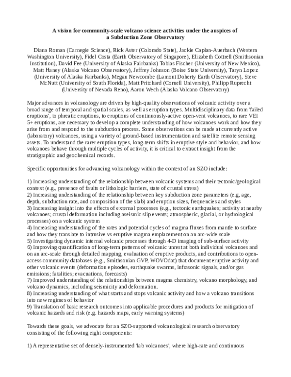 (PDF) A Vision for Community-Scale Volcano Science Activities Under the ...