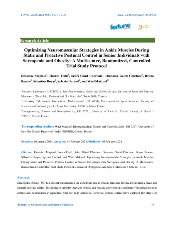 (PDF) Optimizing Neuromuscular Strategies in Ankle Muscles During Static and Proactive Postural ...