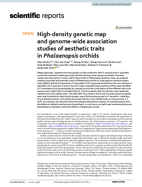 (PDF) High-density genetic map and genome-wide association studies of ...