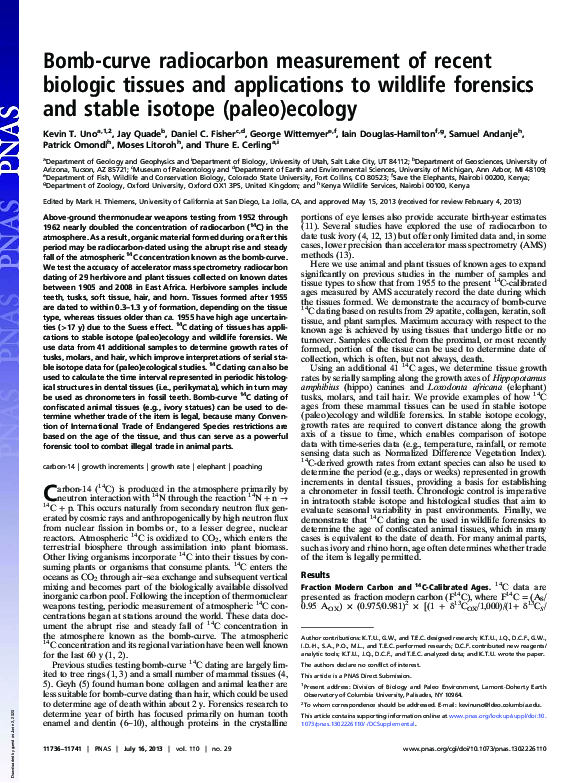 (PDF) Bomb-curve radiocarbon measurement of recent biologic tissues and ...