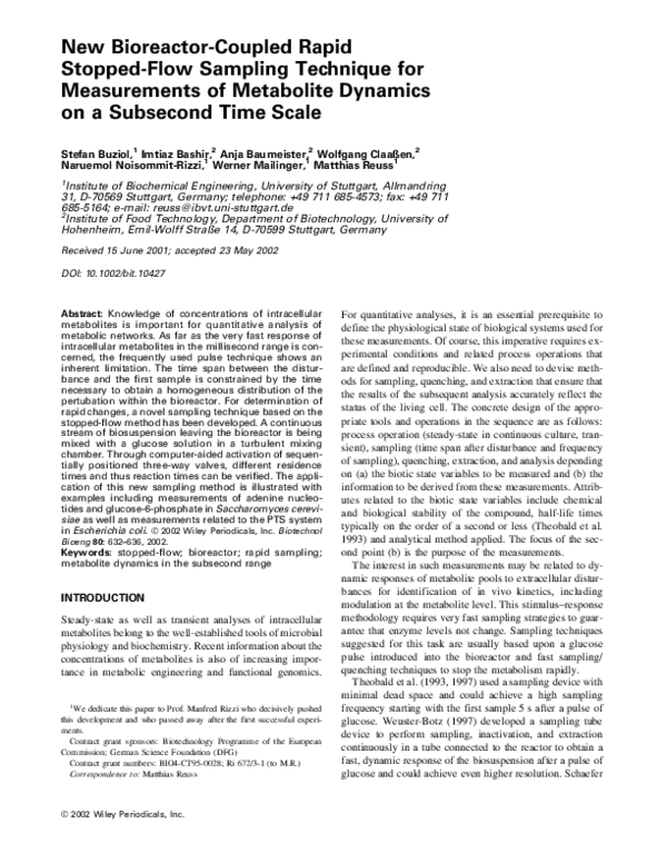 (PDF) New bioreactor-coupled rapid stopped-flow sampling technique for ...