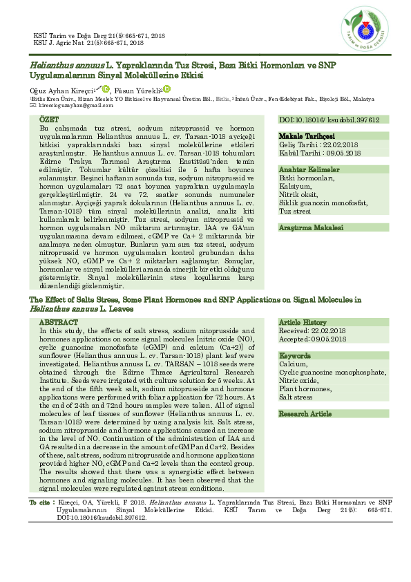(PDF) Kuru Koşullarda Çerezlik Ayçiçeği (Helianthus annuus L ...