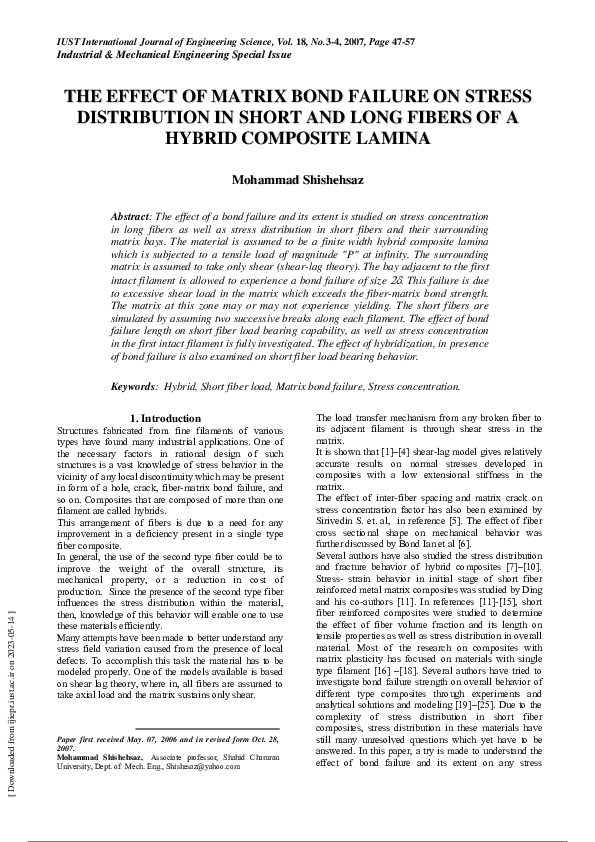 (PDF) The Eeffect of Matrix Bond Failure on Stress Distribution in ...