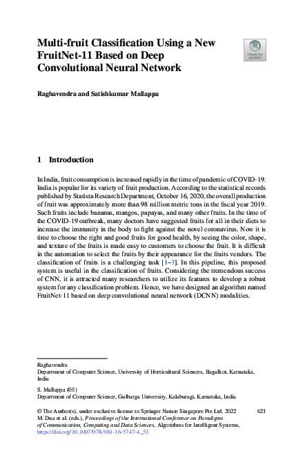 Pdf Multi Fruit Classification Using A New Fruitnet 11 Based On Deep 1756