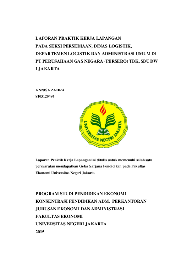 (PDF) Laporan Praktik Kerja Lapangan Pada Seksi Persediaan, Dinas ...