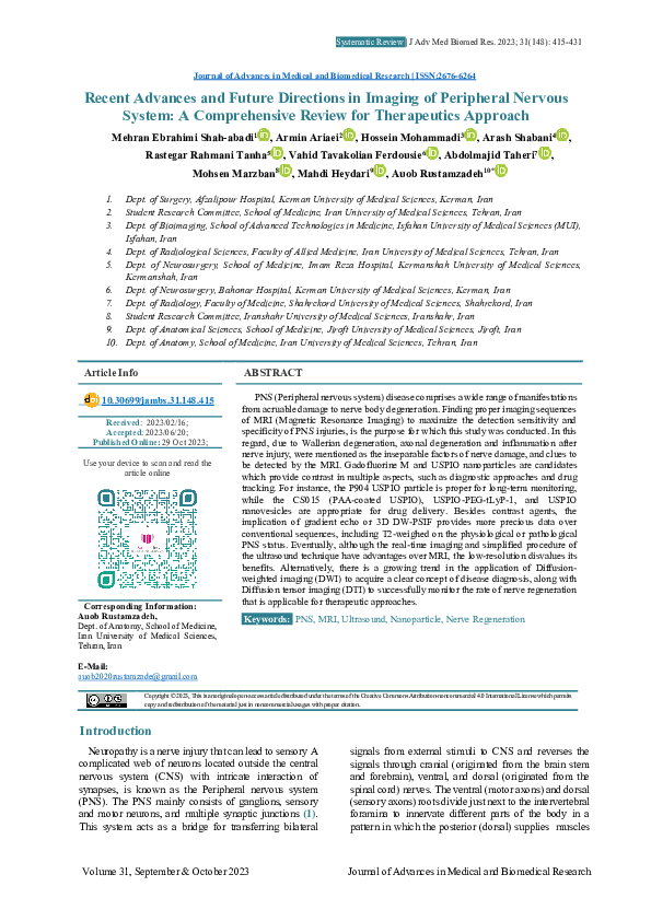 (PDF) Recent Advances and Future Directions in Imaging of Peripheral ...