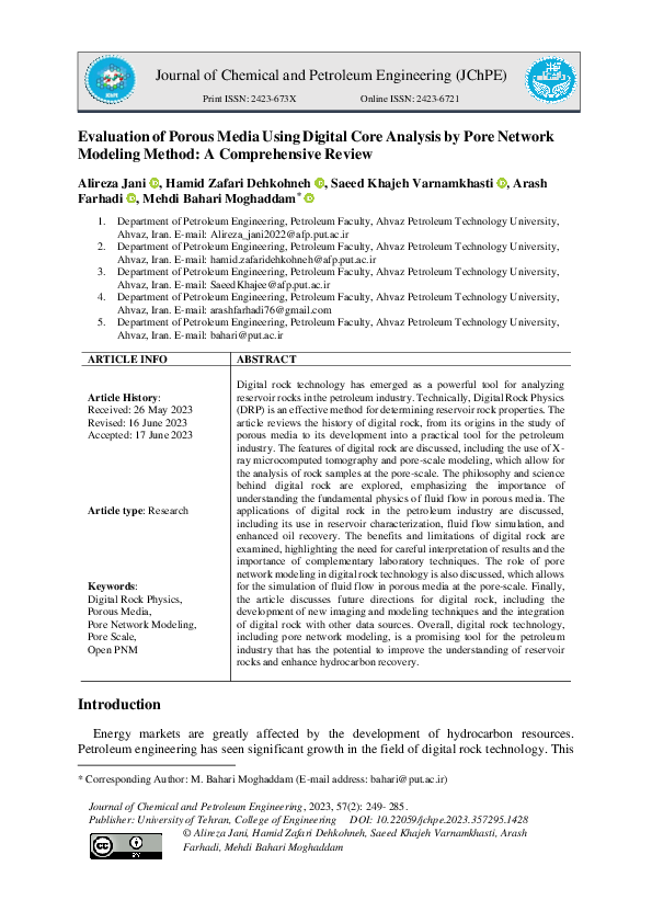 (PDF) Evaluation of Porous Media Using Digital Core Analysis by Pore ...
