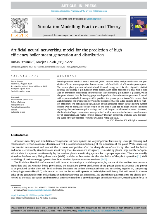 (PDF) Artificial neural networking model for the prediction of high efficiency boiler steam ...