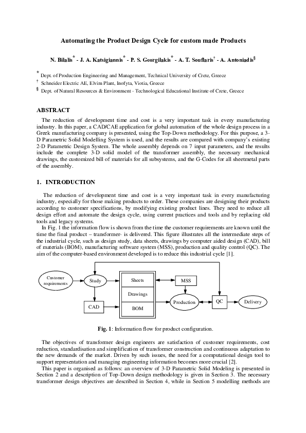 (PDF) Automating the Product Design Cycle for Custom Made Products