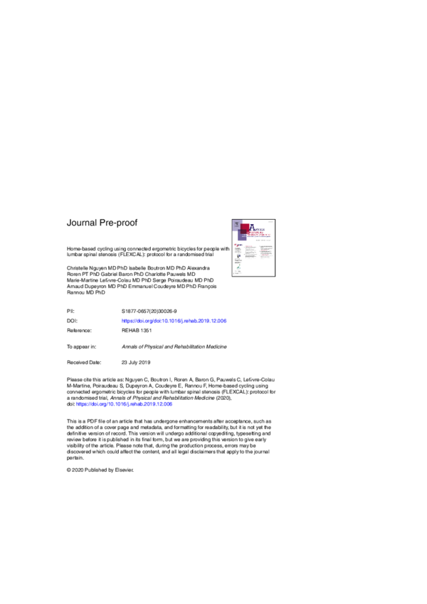 (PDF) Home-based cycling using connected ergometric bicycles for people ...