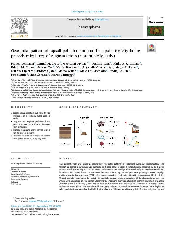 (PDF) Geospatial pattern of topsoil pollution and multi-endpoint ...