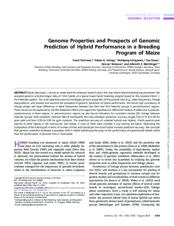 (PDF) Genome Properties and Prospects of Genomic Prediction of Hybrid ...