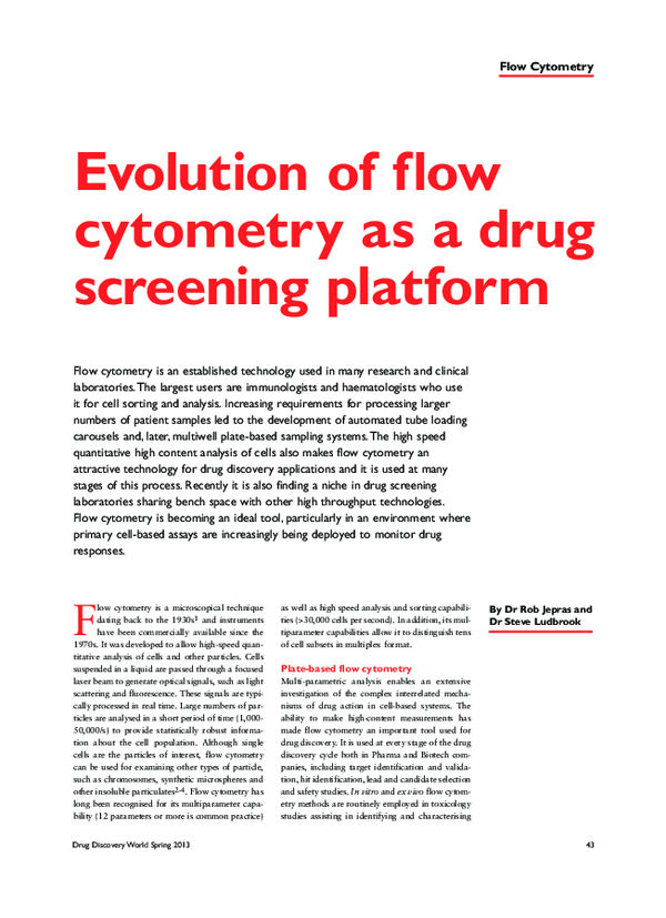 (PDF) Evolution of flow cytometry as a drug screening platform
