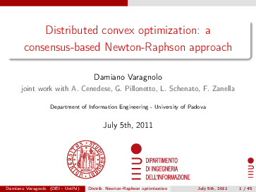 (PDF) Distributed convex optimization: a consensus-based Newton-Raphson approach
