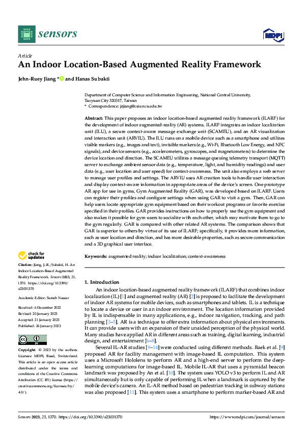 (PDF) An Indoor Location-Based Augmented Reality Framework