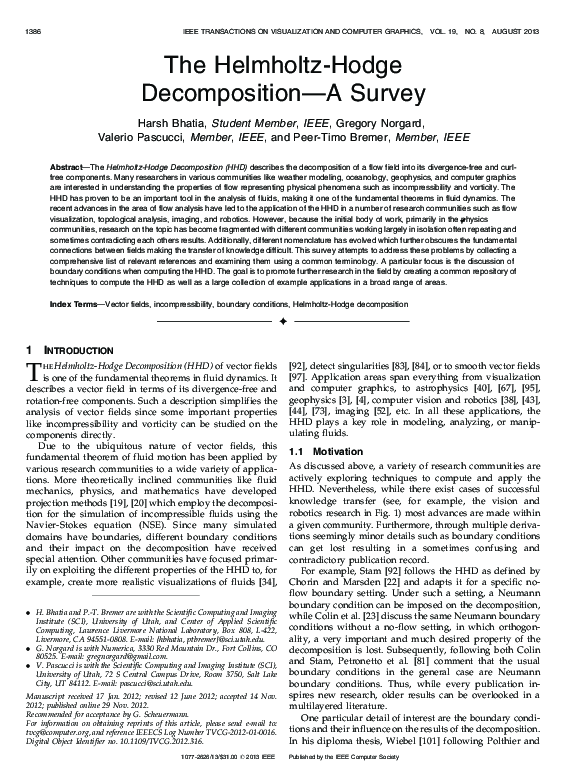 (PDF) The Helmholtz-Hodge Decomposition—A Survey