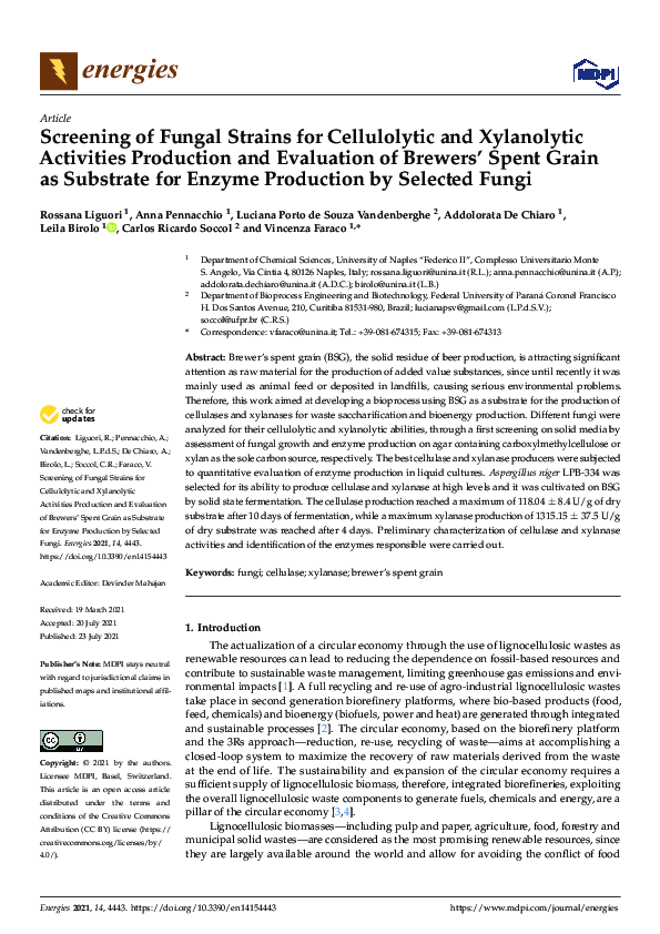 (PDF) Screening of Fungal Strains for Cellulolytic and Xylanolytic Activities Production and ...