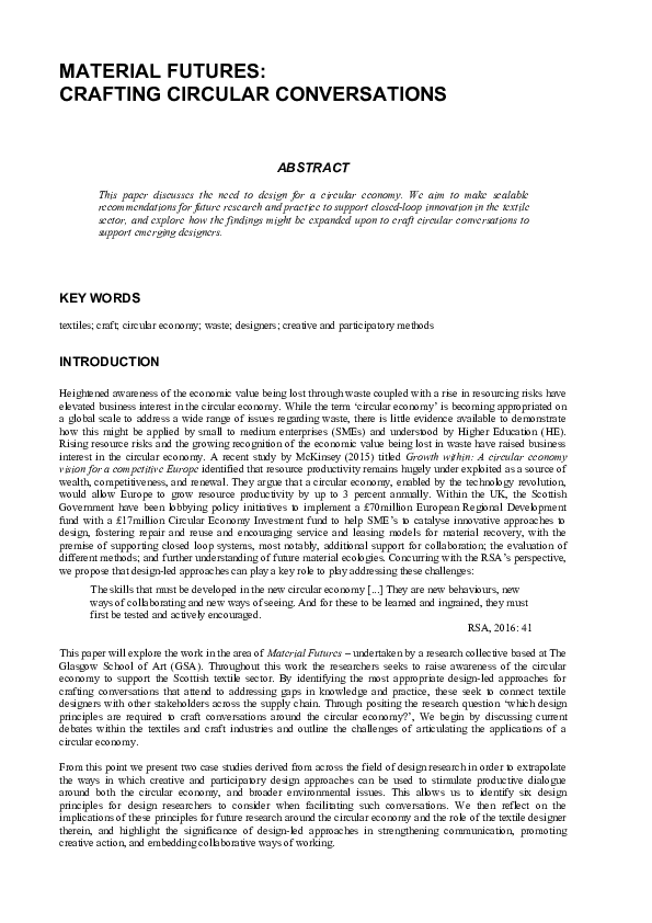 (DOC) Material Futures: Crafting Circular Conversations