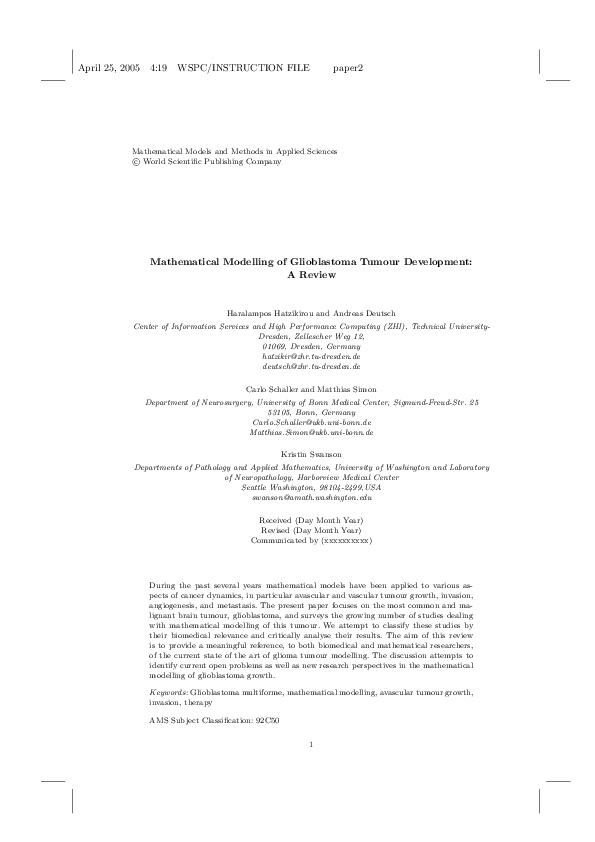 (PDF) Mathematical Models and Methods in Applied Sciences c © World Scientific Publishing ...