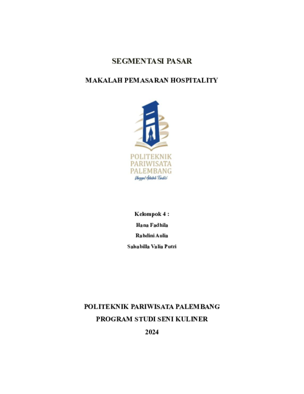 (PDF) SEGMENTASI PASAR