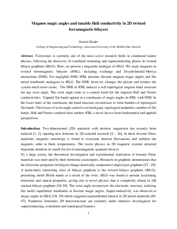 (PDF) Spin waves in a twisted ferromagnetic bilayer