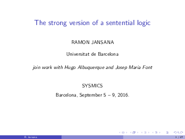 (PDF) The Strong Version of a Sentential Logic
