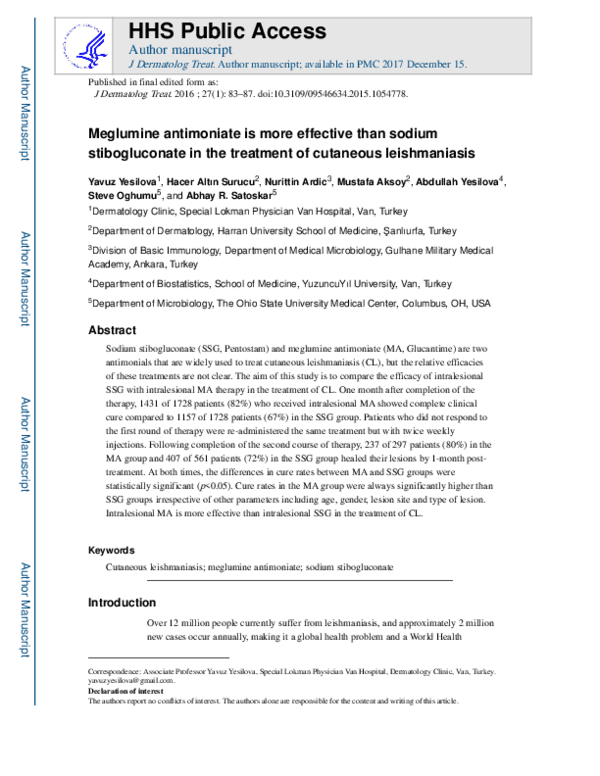(PDF) Meglumine antimoniate is more effective than sodium ...