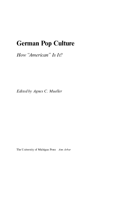 (PDF) German Pop Culture