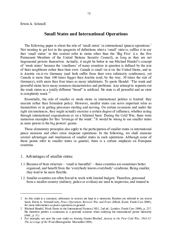 (PDF) Small States and International Operations