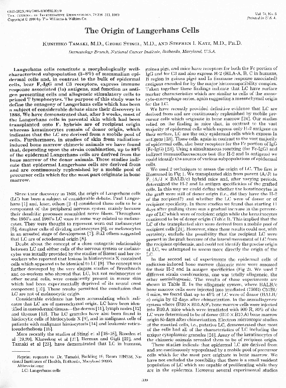 (PDF) The Origin of Langerhans Cells
