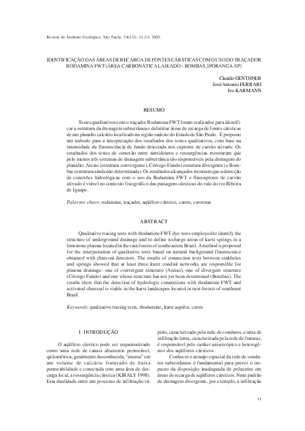 (PDF) Identificação das áreas de recarga de fontes cársticas com o uso ...